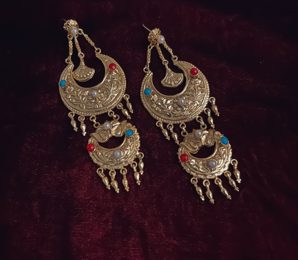 Traditional Naksha Kanbala with Navarathna Stones - GAHANE